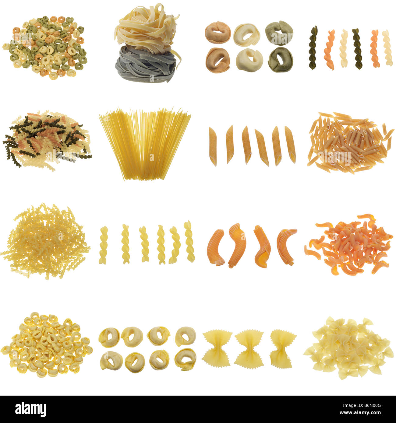 pasta collection isolated on a white background all pieces individually ...