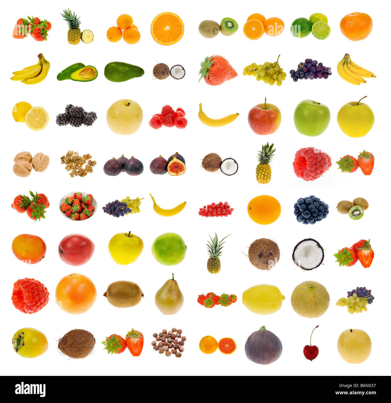 big collection of fruit and nuts isolated on a white background all ...