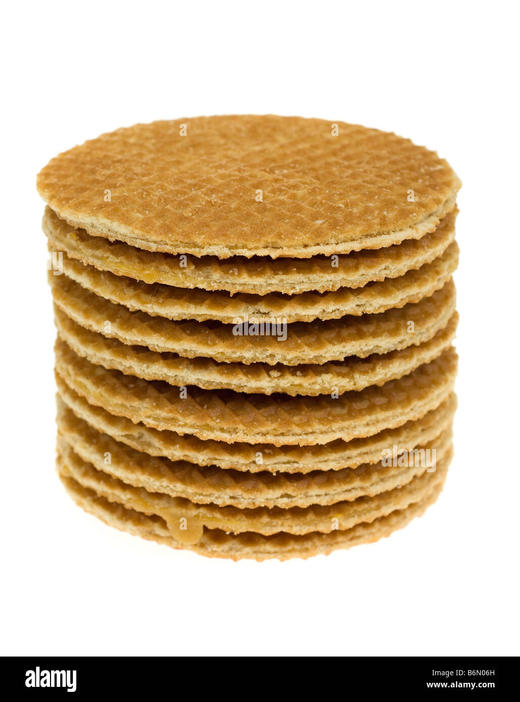 dutch waffle called a stroopwafel isolated on a white background Stock ...