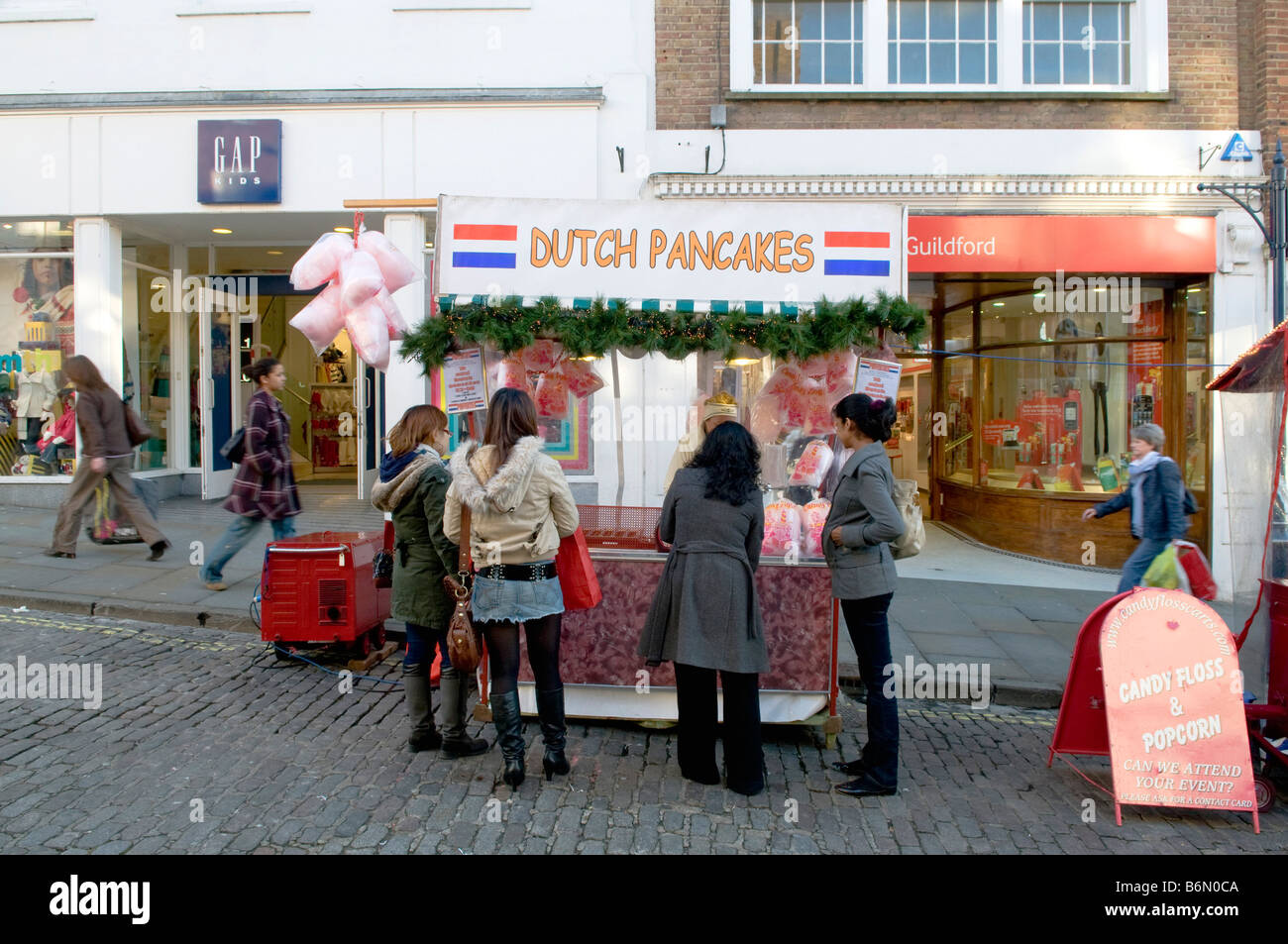 Dutch pancake stall in Guildford Highstreet Stock Photo - Alamy