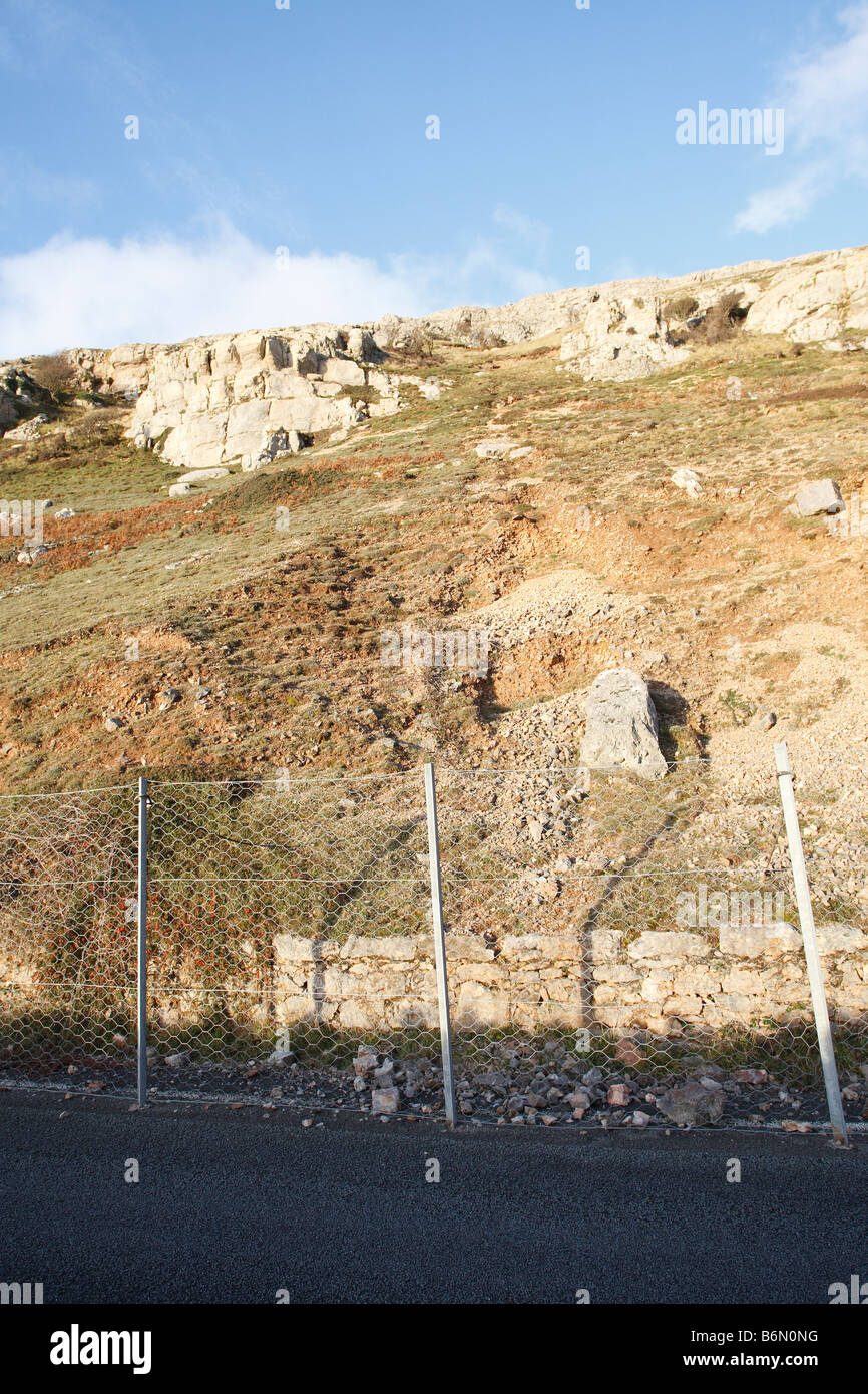 Rock fall protection road hi-res stock photography and images - Alamy