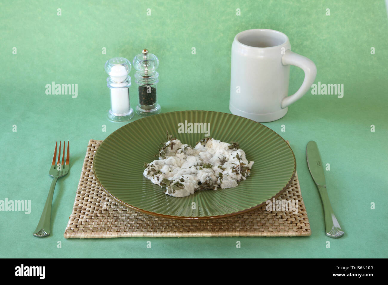 Moldy food for dinner Stock Photo - Alamy