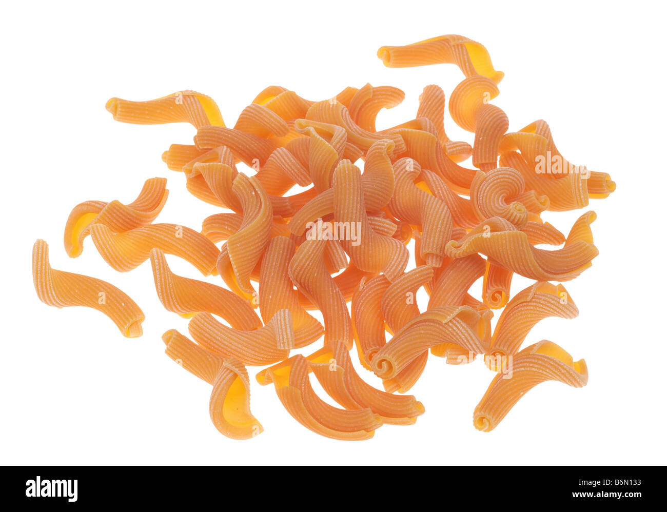 gigli tomato pasta isolated on a white background Stock Photo - Alamy
