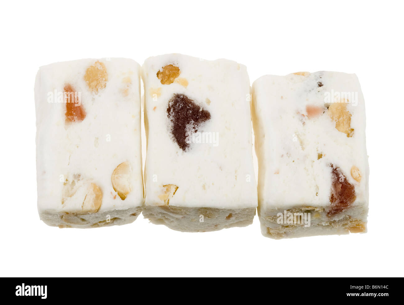 delicious nougat isolated on a white background Stock Photo - Alamy