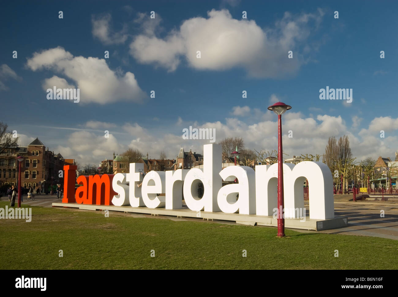 The letters Amsterdam in front of the rijksmuseum in Amsterdam the ...