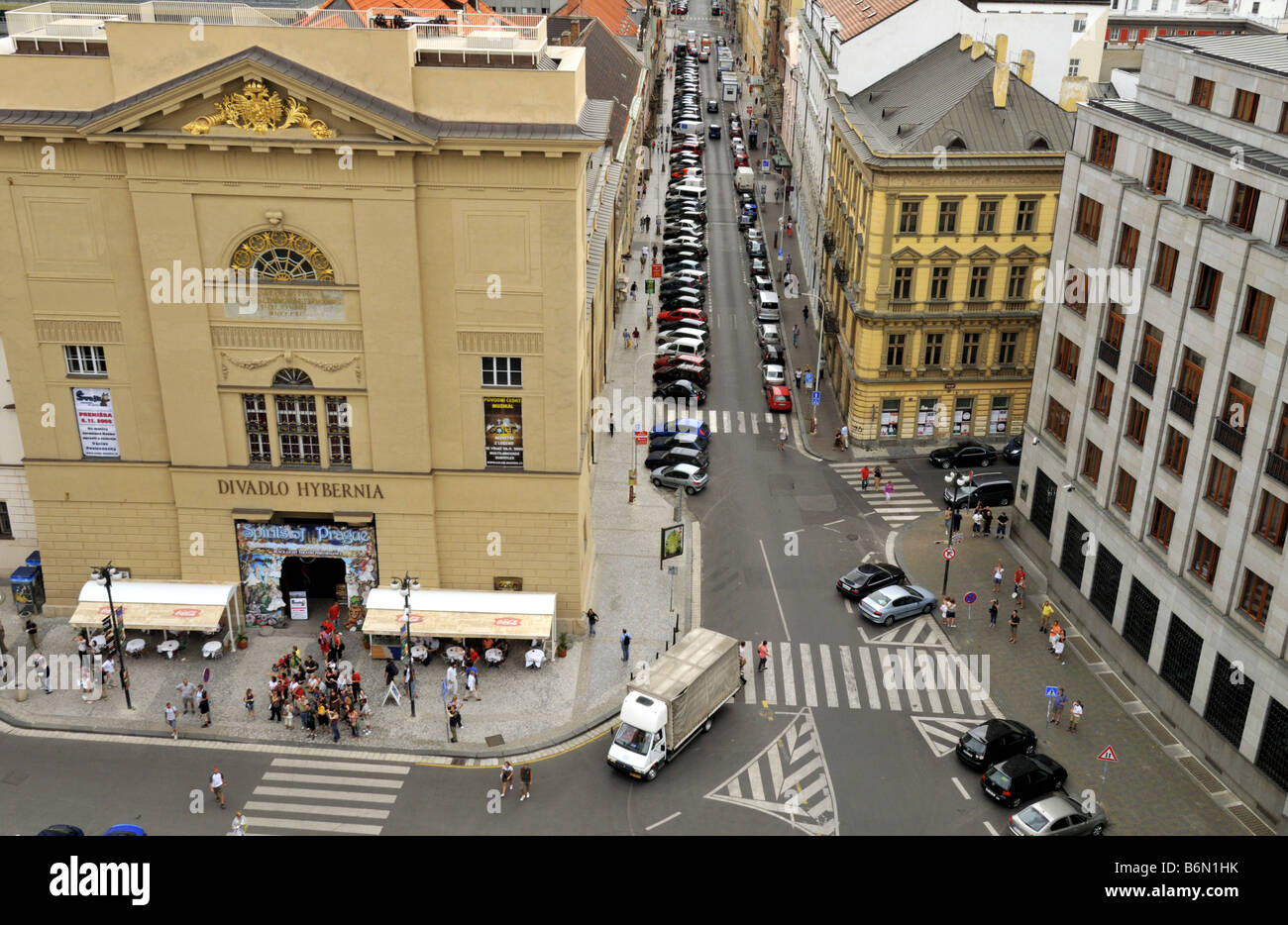 Prague Divadlo Hybernia theater Stock Photo - Alamy