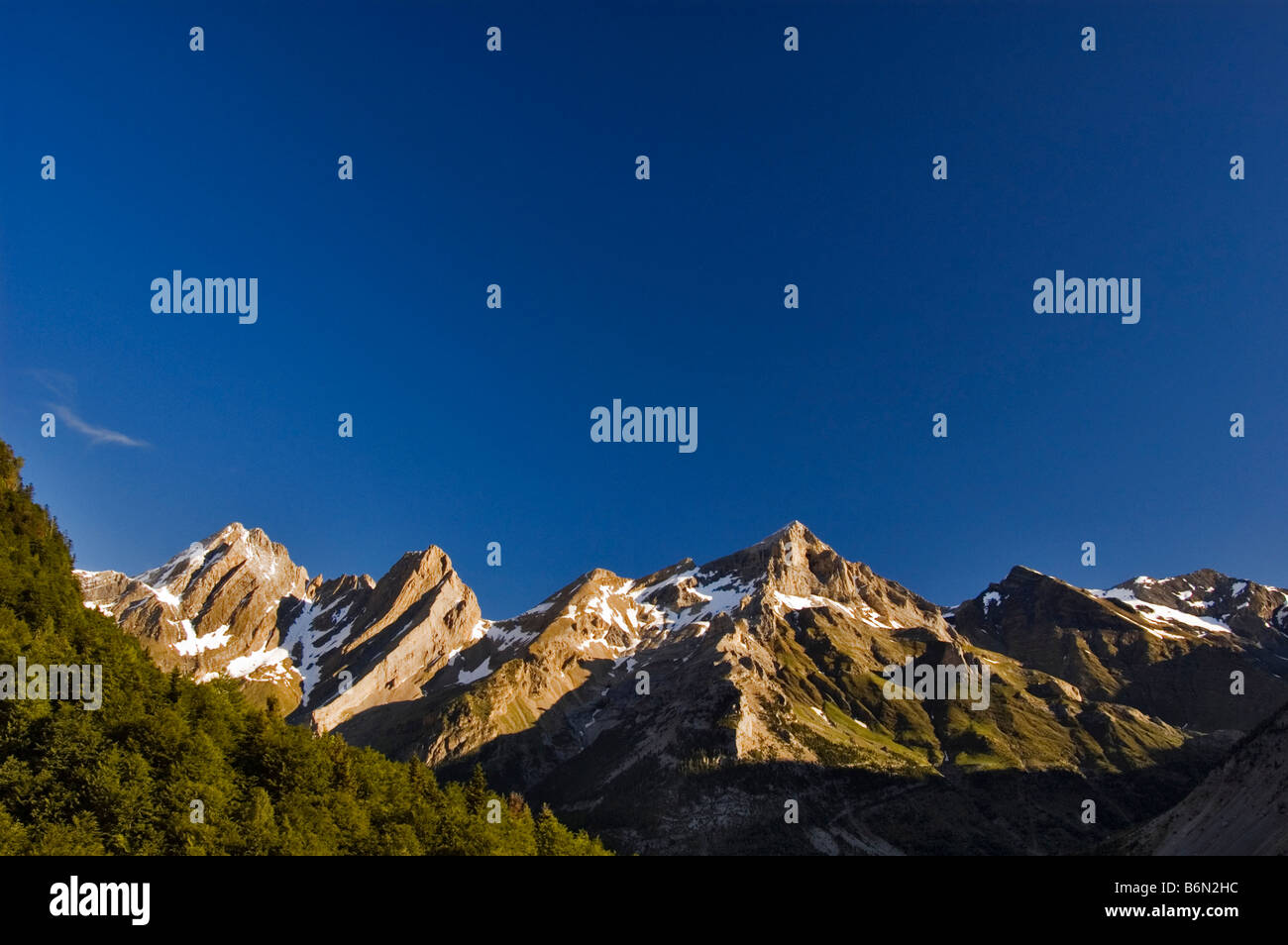 Morning light Pineta valley Huesca Spain Pyrenees the mountain range ...
