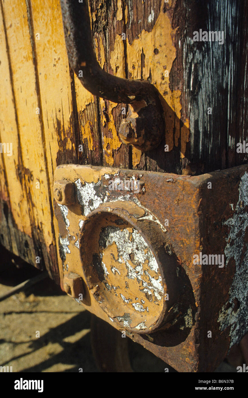 Rusty parts and worn wood of old train box car show age Stock Photo - Alamy