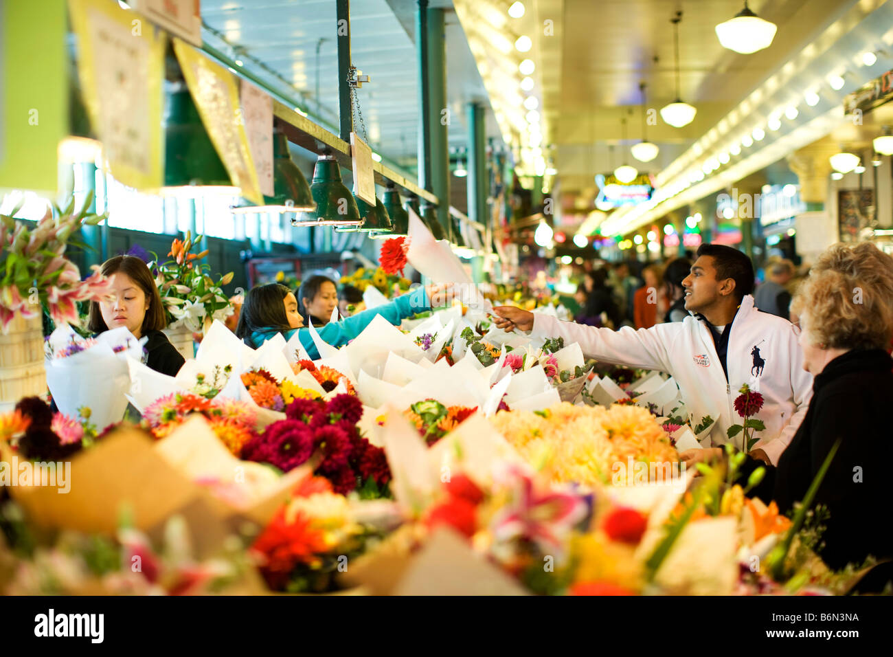 seattle center public farmer's market flower Stock Photo - Alamy