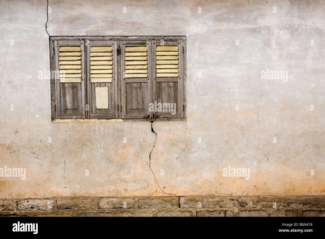 Ghana, west coast, Senya Beraku. Fort Good Hope, window in building ...