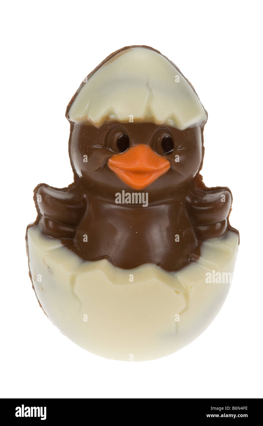cute chocolate easter chick isolated on a white background Stock Photo ...