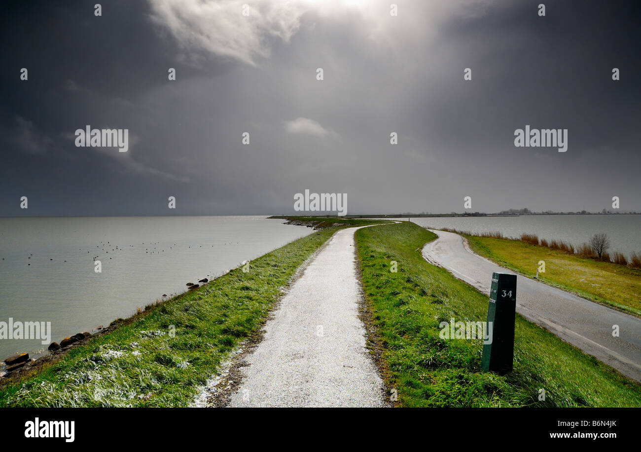 landscape scene in the netherlands with bad weather Stock Photo - Alamy