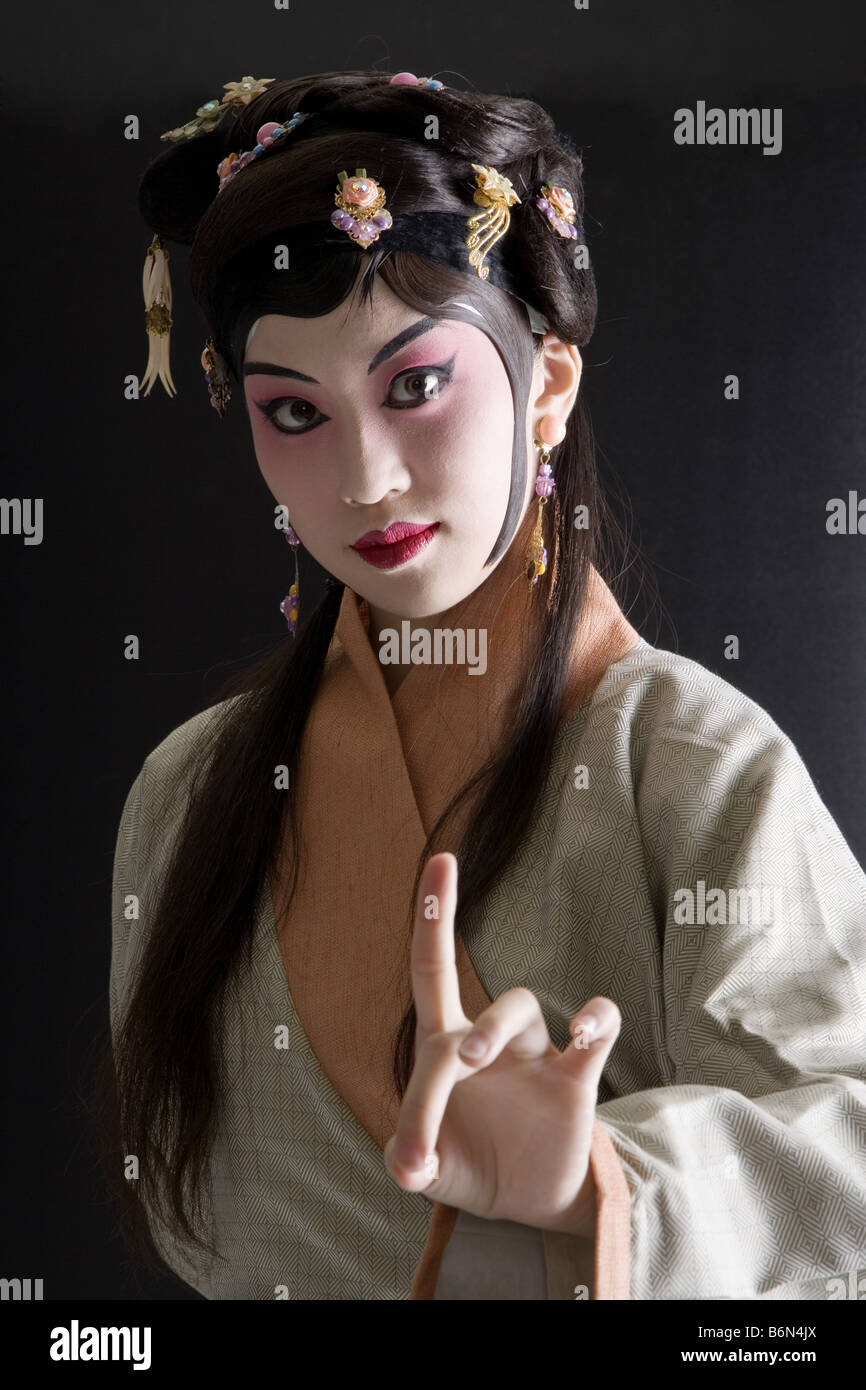 Female performer portrait close up side view Stock Photo - Alamy