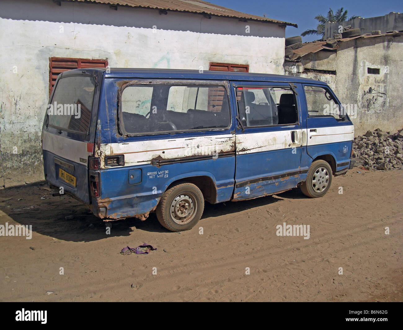 Very old mini bus for people transportation hi-res stock photography ...