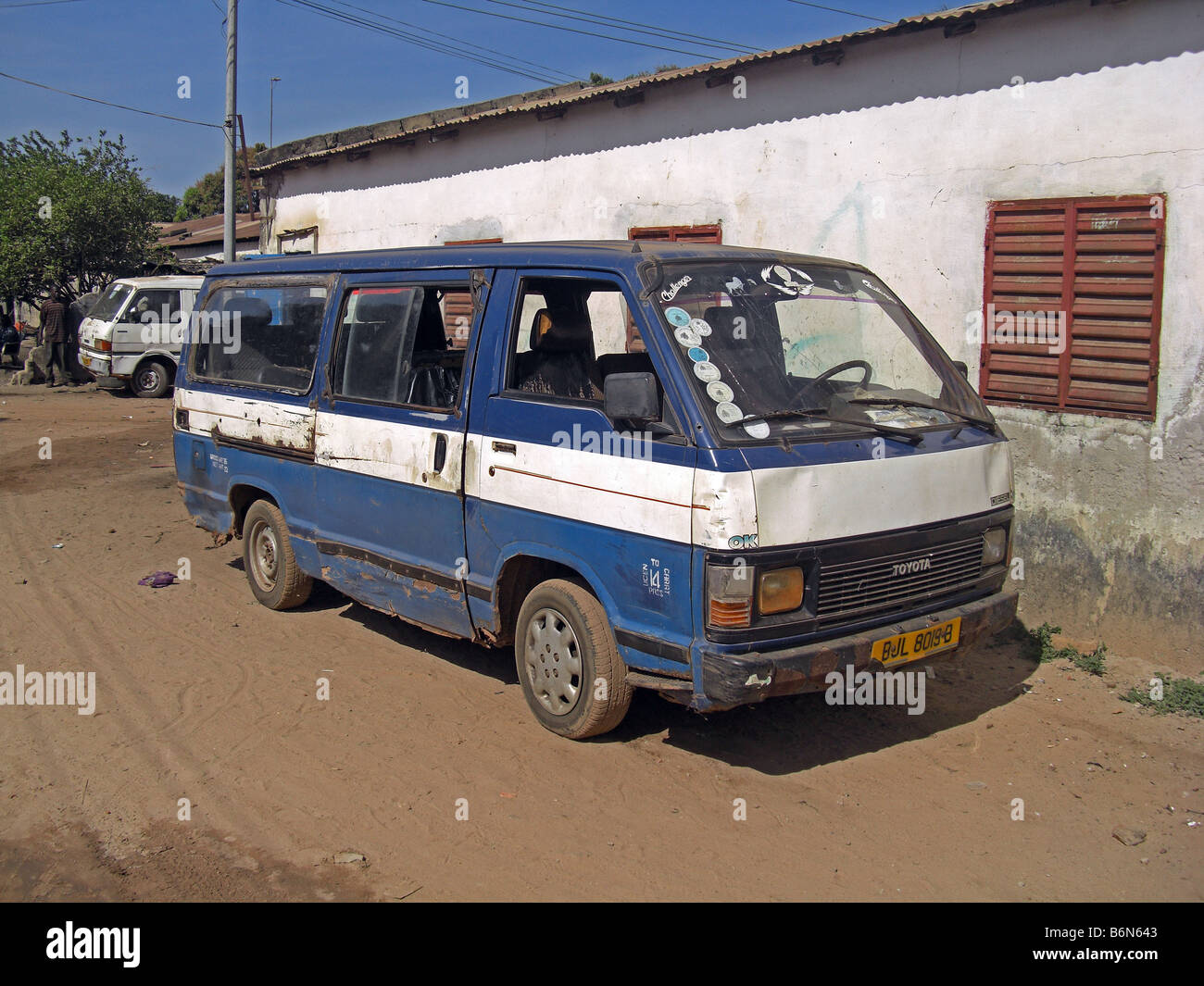 Mine Bus Blue Transport Travel Gambia Local Stock Photo - Alamy