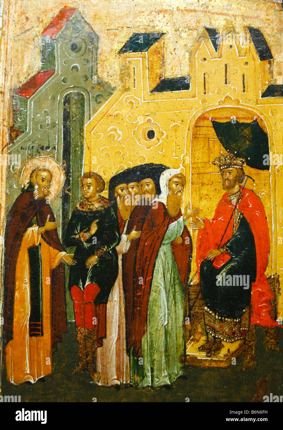 Scenes from life of St. Savva (17 century), icon, Museum of Old Russian ...