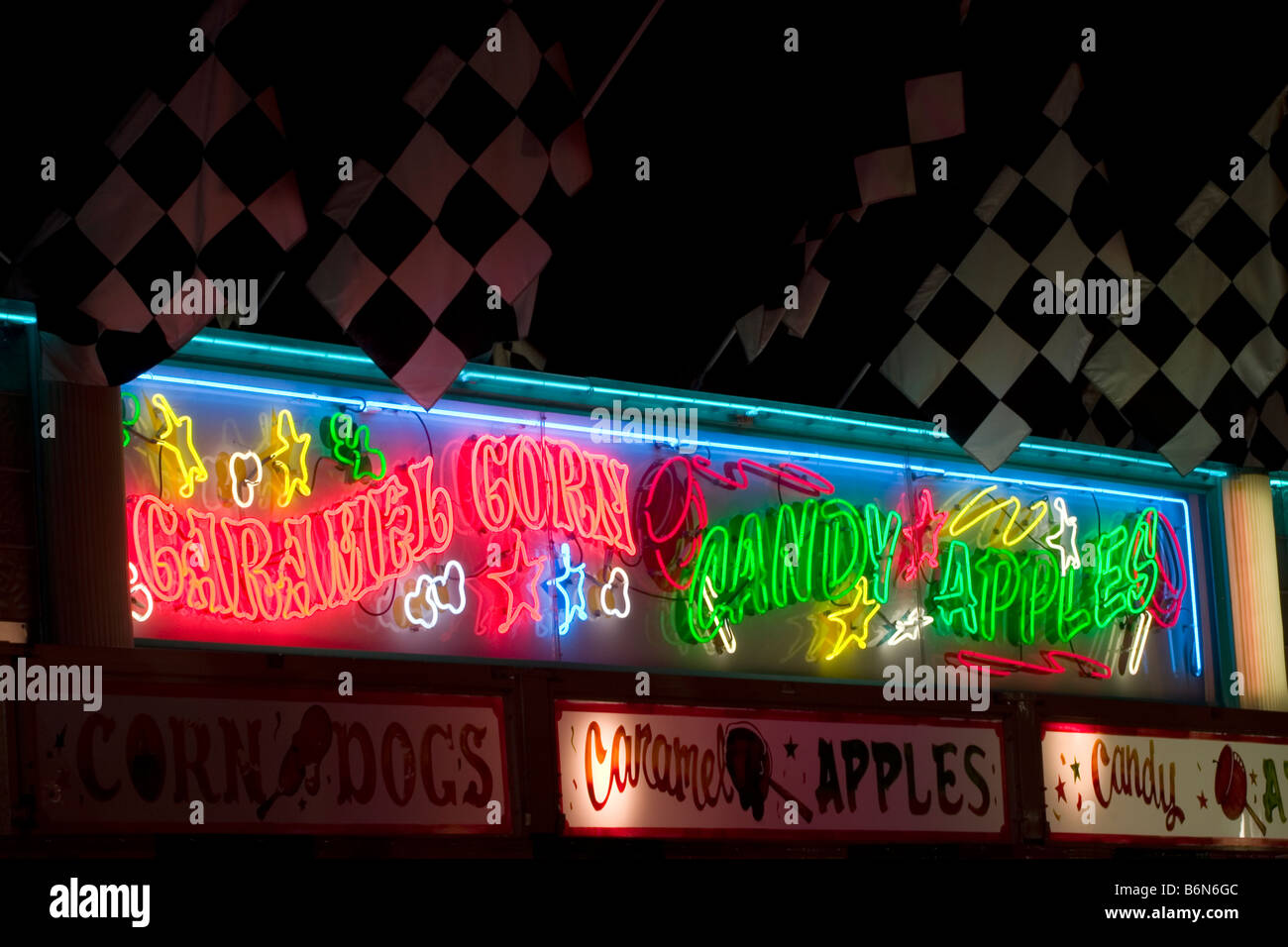 Lighted Neon Signs,Night, North Georgia State Fair Stock Photo - Alamy