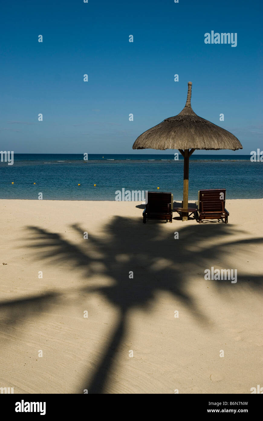 Beach of Hotel The Oberoi in Balaclava area MAURITIUS ISLAND Stock ...