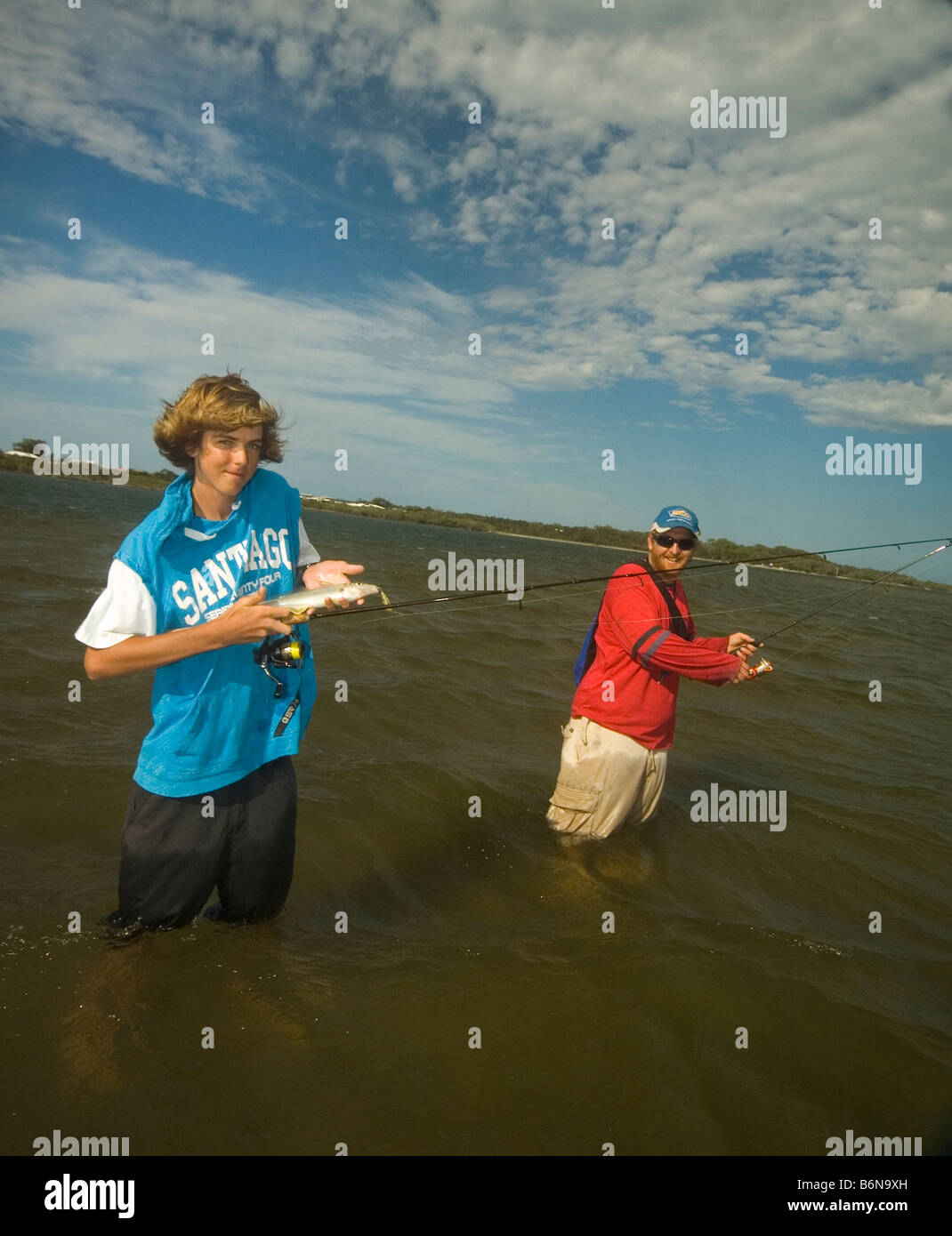 2 fisherman maroochy river Stock Photo - Alamy