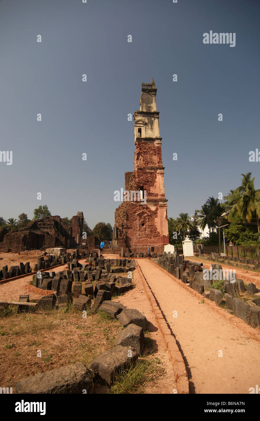 St augustine tower old goa hi-res stock photography and images - Alamy