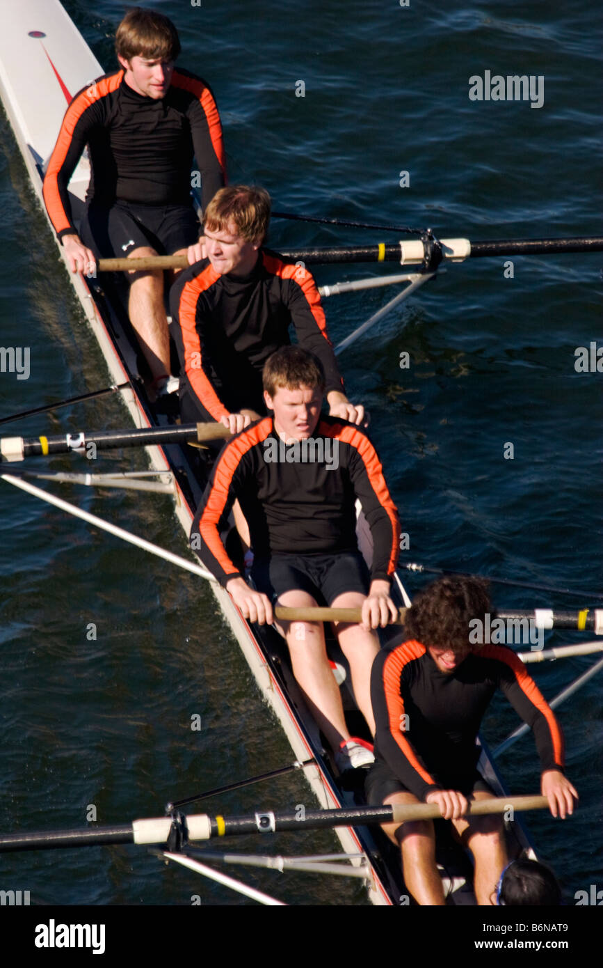 Male Scullers on the Tennessee River in Chattanooga TN Stock Photo - Alamy