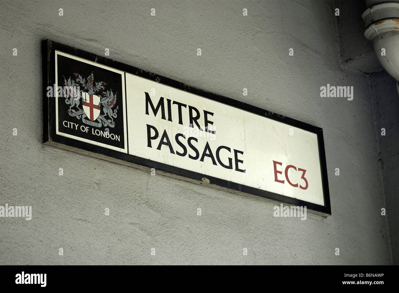 Mitre Passage Road Sign, London, Britain Stock Photo - Alamy
