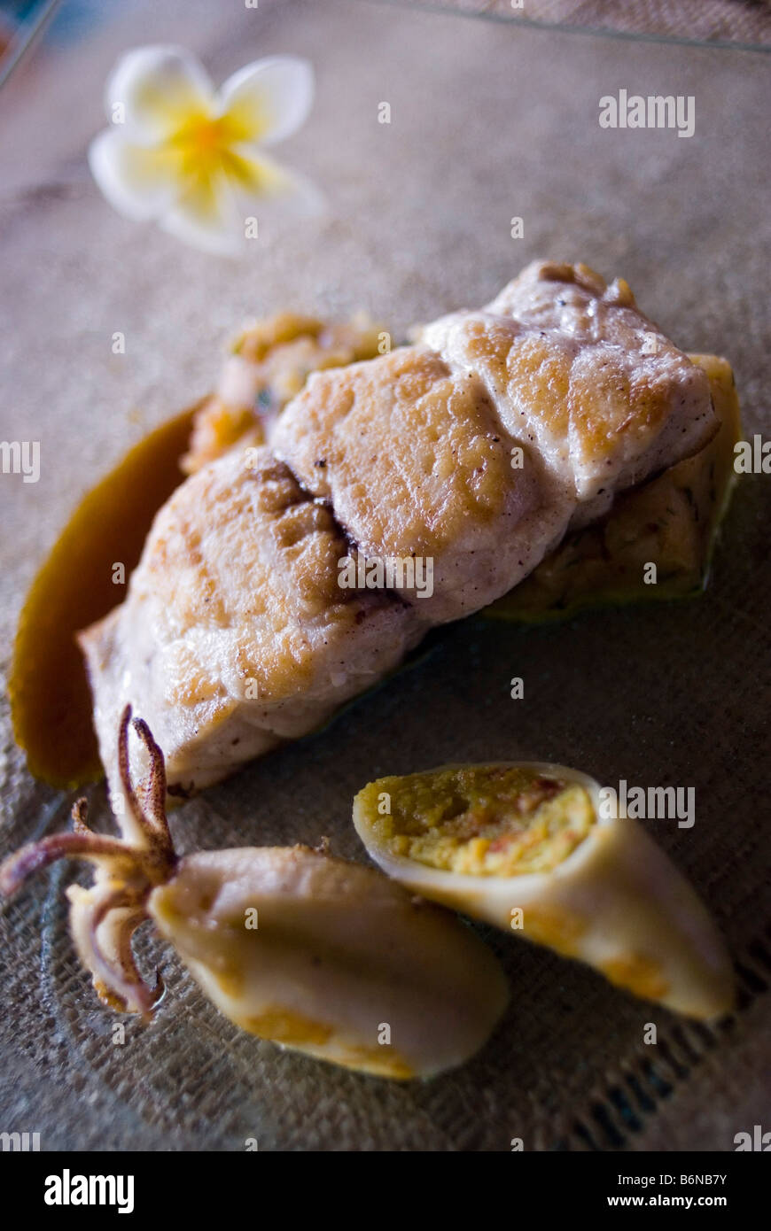 Sacechien fish with squids Hotel Constance Belle Mare Plage MAURITIUS ...
