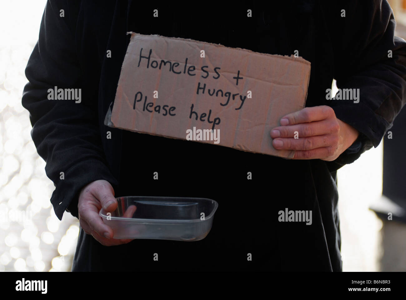 A homeless person begging on the street Coventry UK 2008 Photo by John ...