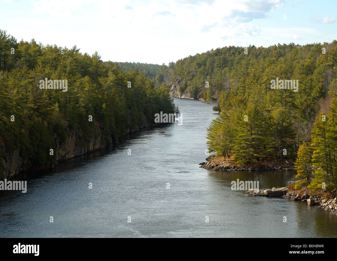 View of the famous French River, historic route of the Voyageurs ...