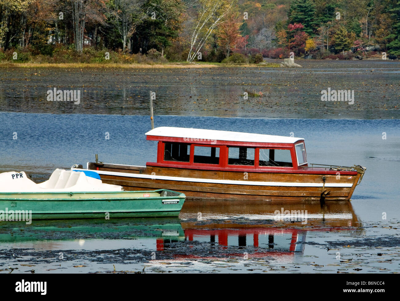 A resort lake in the Pocono Mountains of northeastern Pennsylvania USA ...