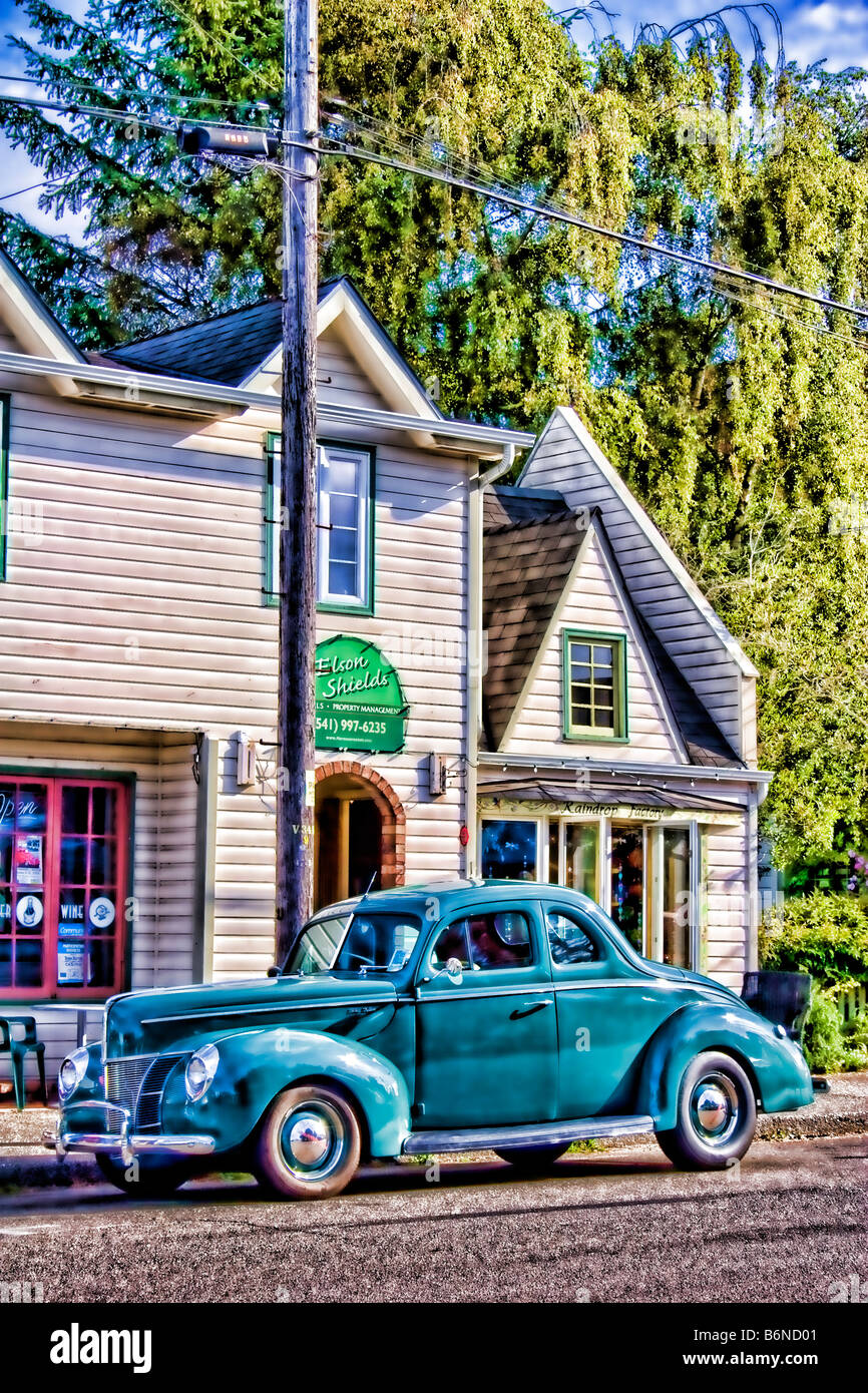 Photo illustration painterly effect of antique car show in Florence ...