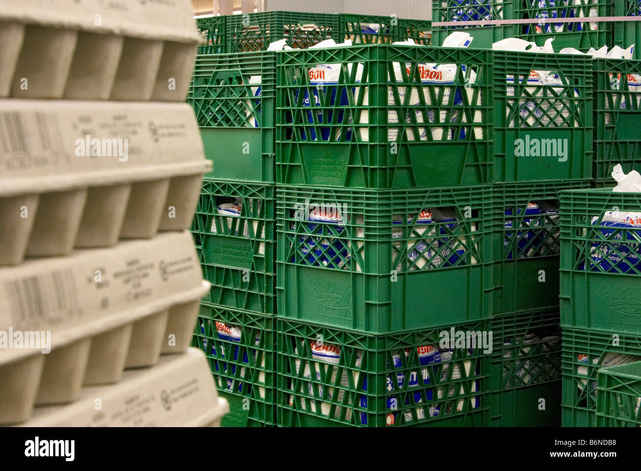 grocery store eggs and milk inventory Stock Photo - Alamy