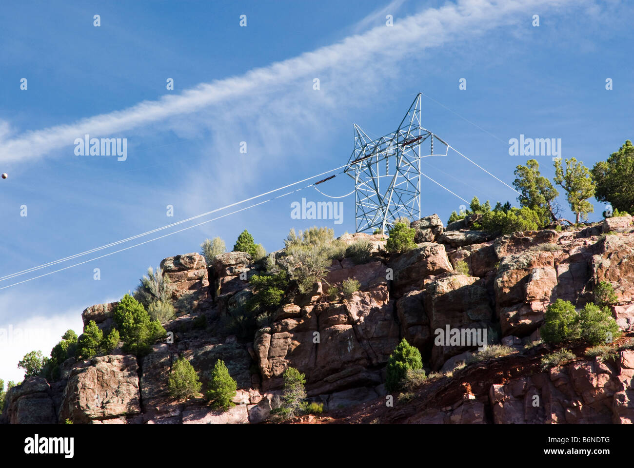electricity transmission lines at Flaming Gorge Dam Stock Photo - Alamy
