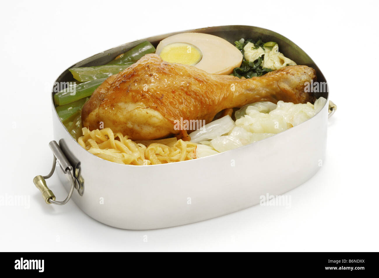 Lunch box with egg and chicken leg Stock Photo - Alamy