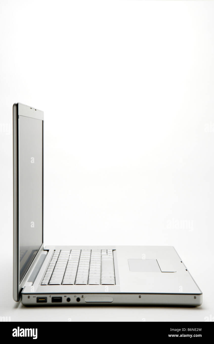 Laptop side view close up Stock Photo - Alamy