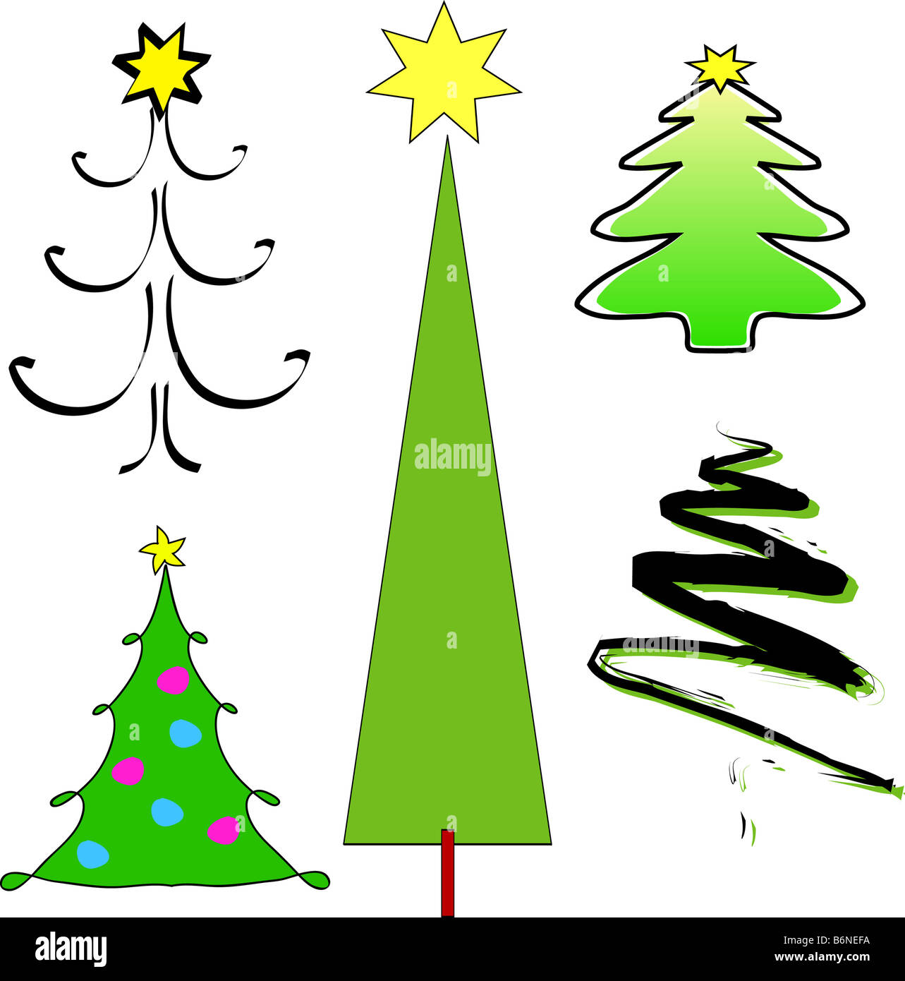 Stylised Christmas trees Stock Photo - Alamy