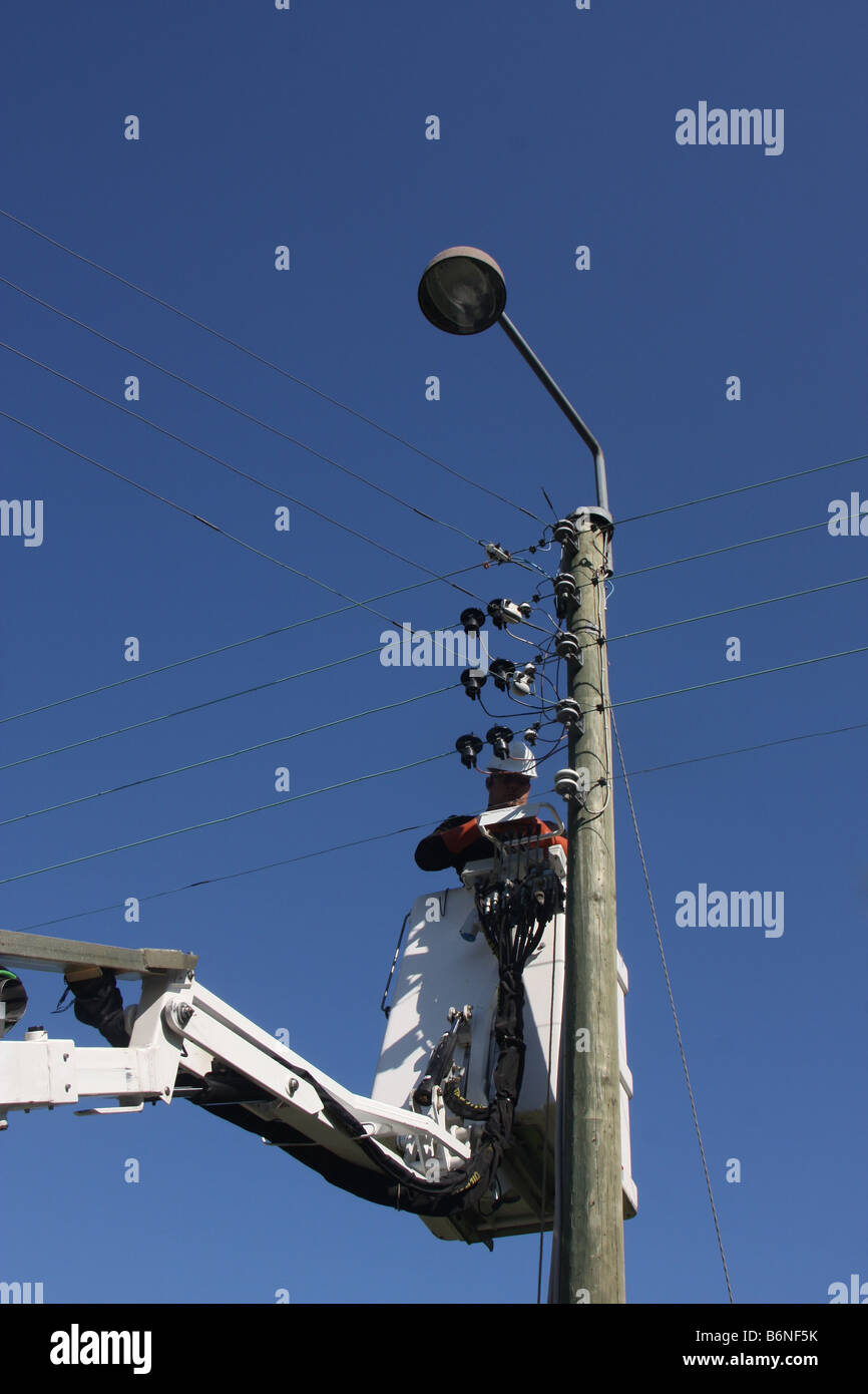 man working on electrical wire in Denmark Stock Photo - Alamy