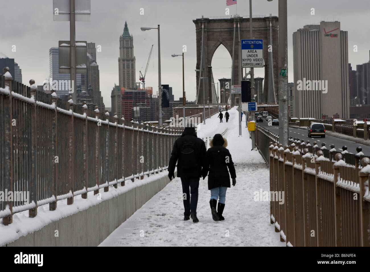 Brooklyn bridge in snow hi-res stock photography and images - Alamy