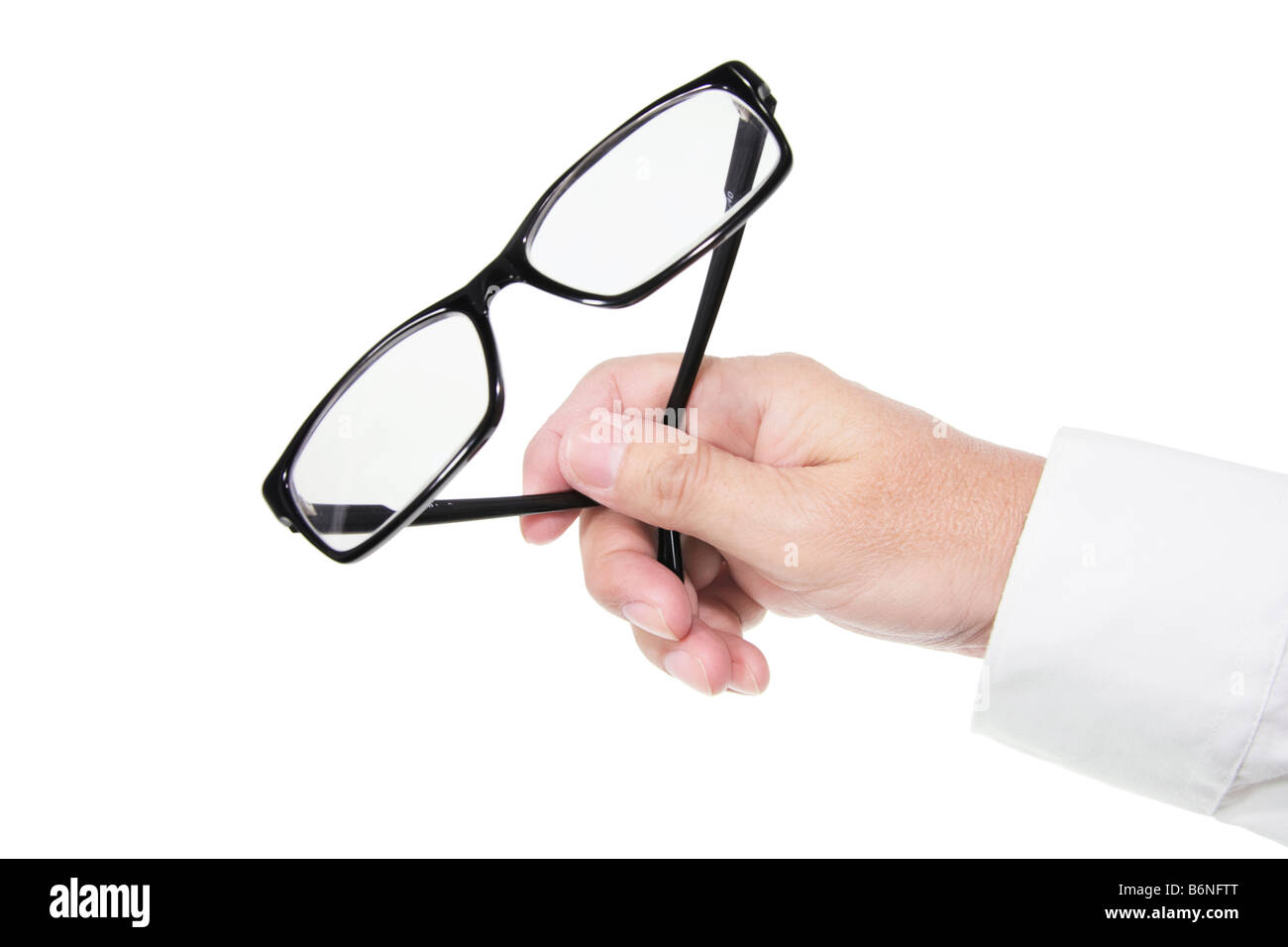 Hand Holding Eyeglasses Stock Photo - Alamy