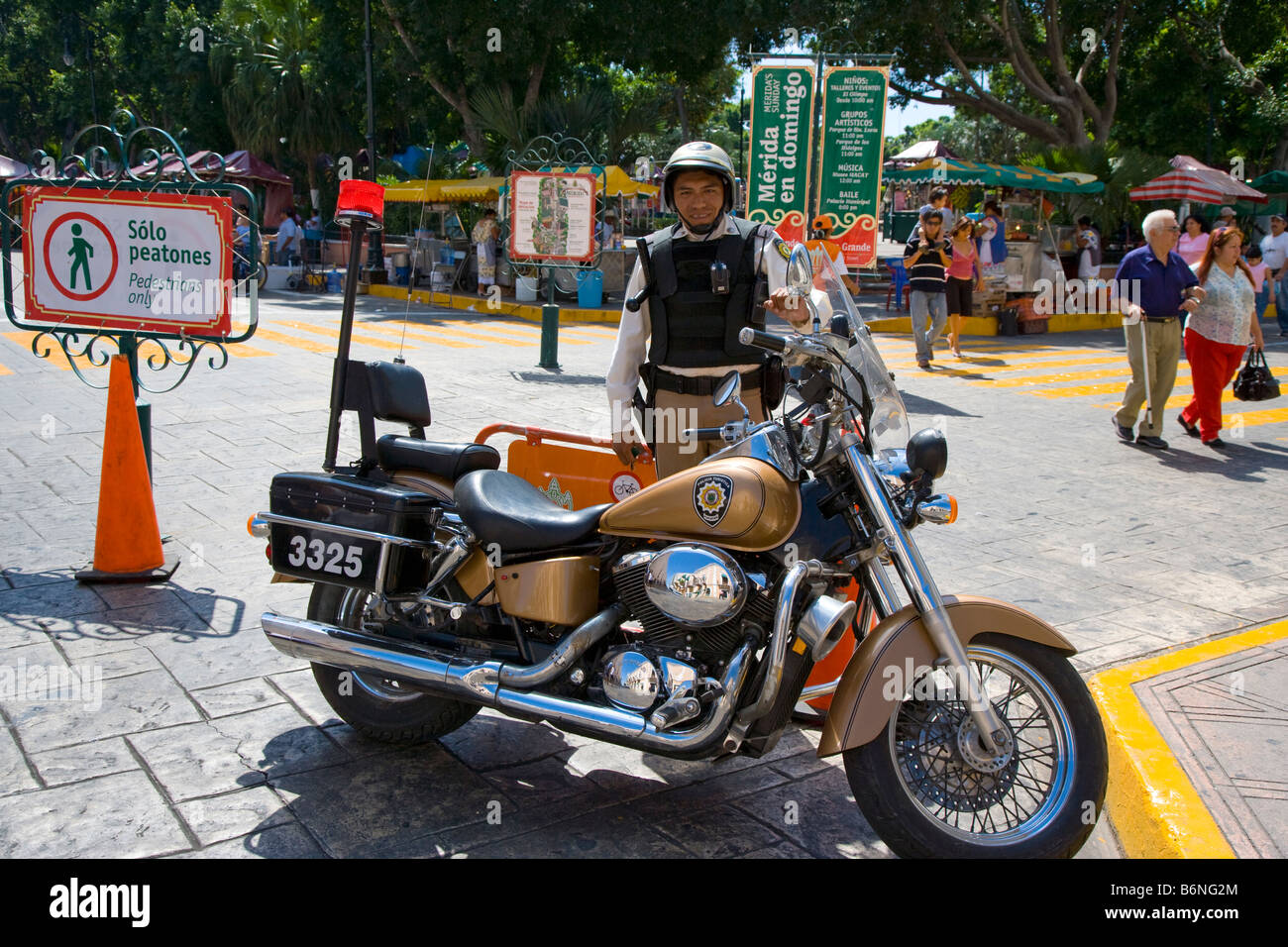 Motorcycle policeman Merida Yucatan Mexico Stock Photo - Alamy