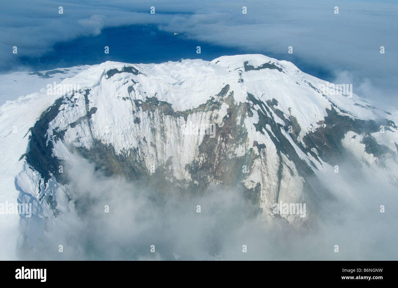 Summit of Mt. Curry, active volcano, 551 metres high, Zavodovski island ...