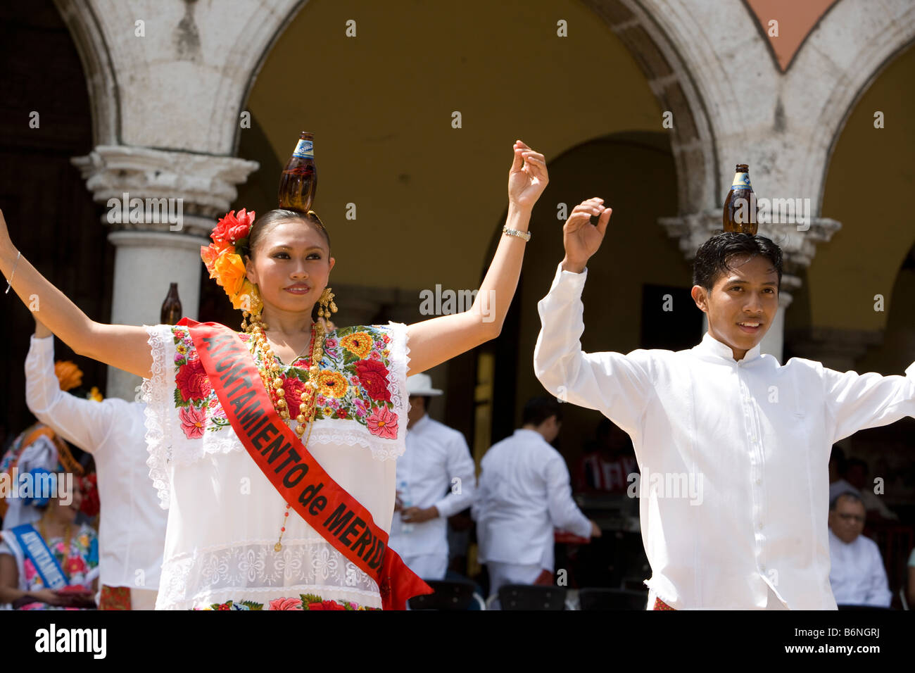 Traditional Mexican Folk Dancing display with beer bottles Merida ...