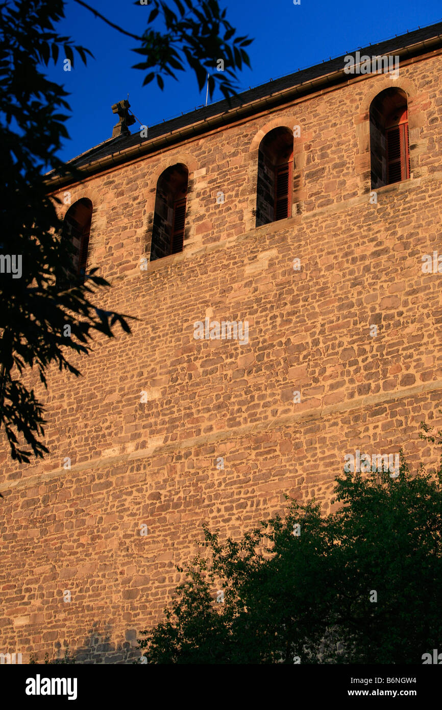 windows of the Romanic church on Petersberg near Halle in Saxony-Anhalt ...