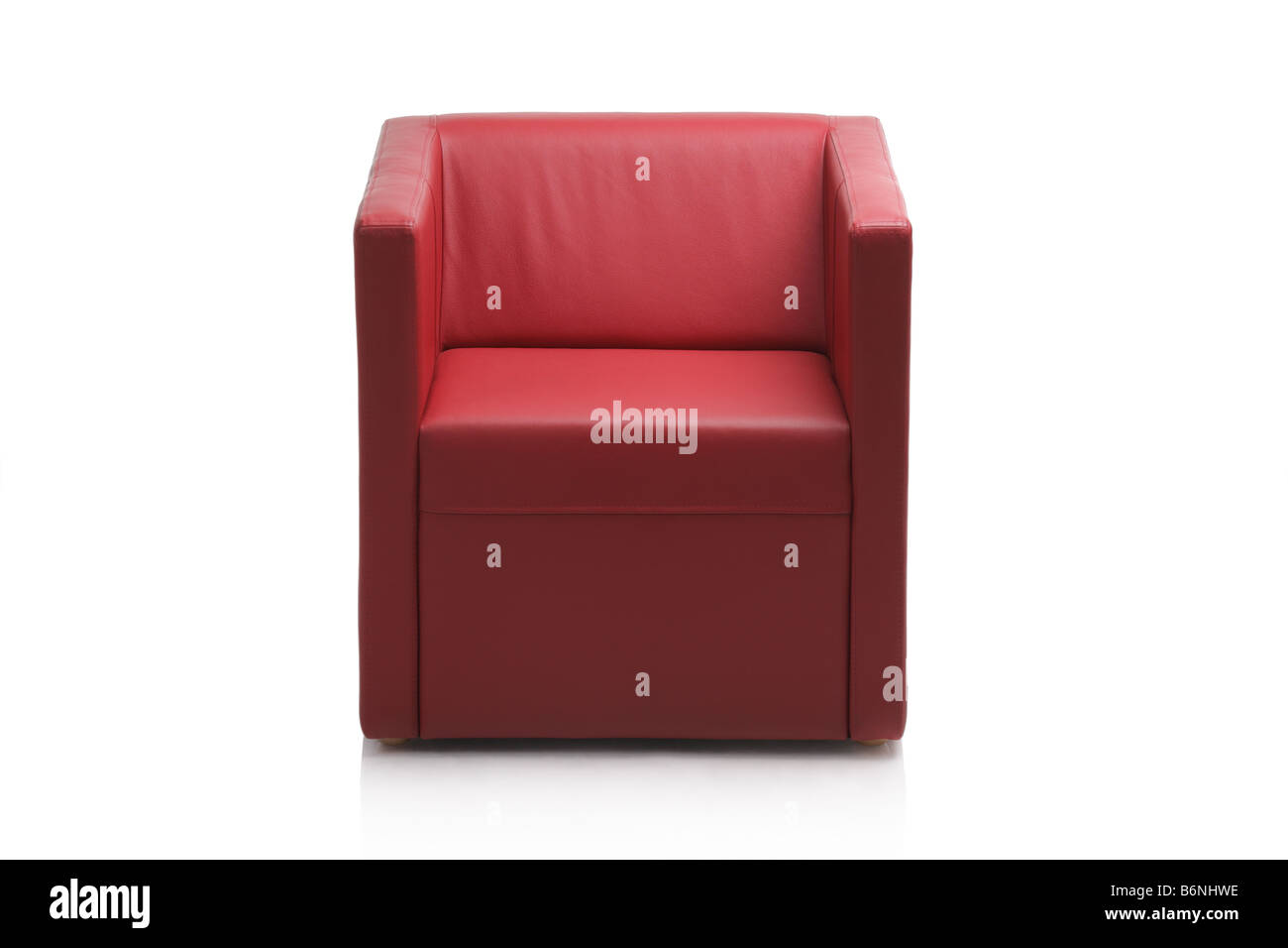 Image of a modern red leather armchair Stock Photo - Alamy