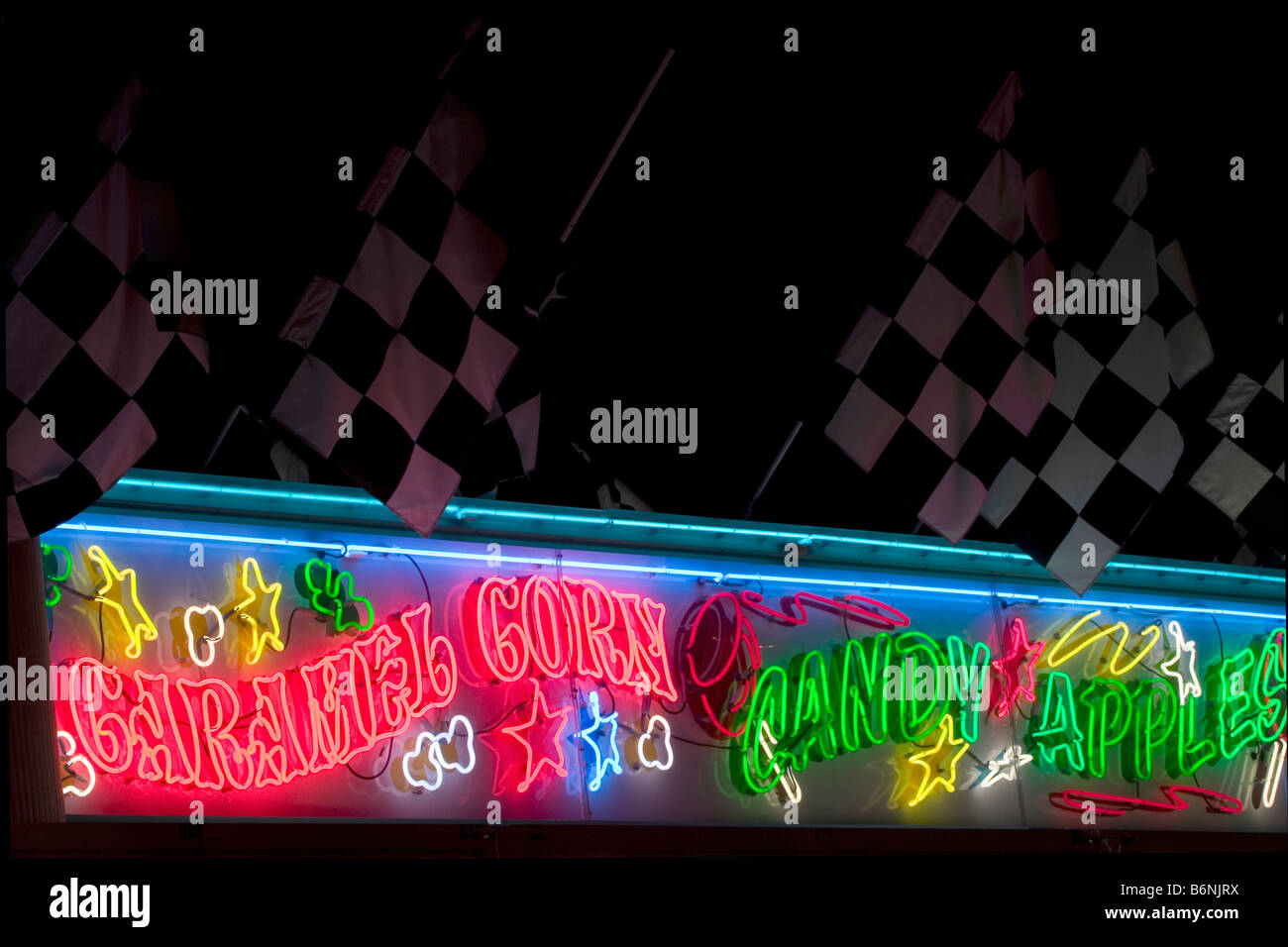 Lighted Neon Signs, Night, North Georgia State Fair Stock Photo - Alamy
