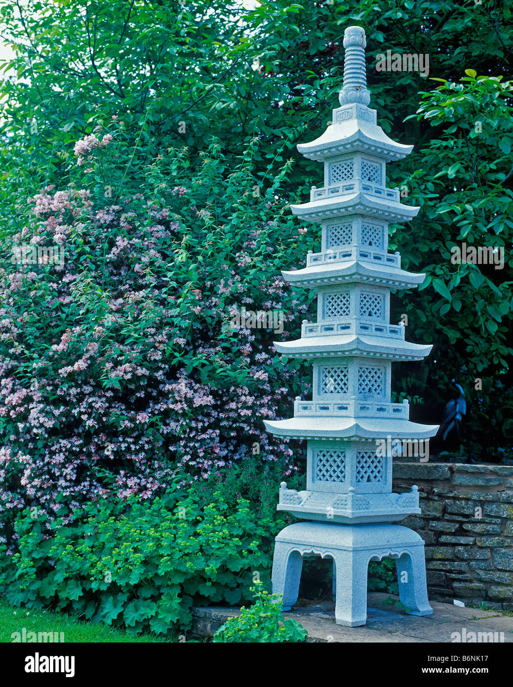 GRANITE PAGODA TOWER IN JAPANESE STYLE Stock Photo - Alamy