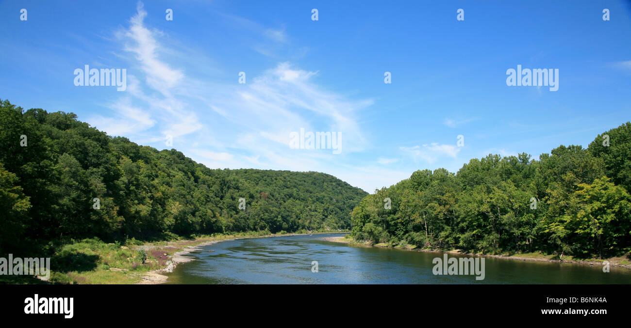 Fishing on the banks of the Delaware River on the Pennsylvania shore ...