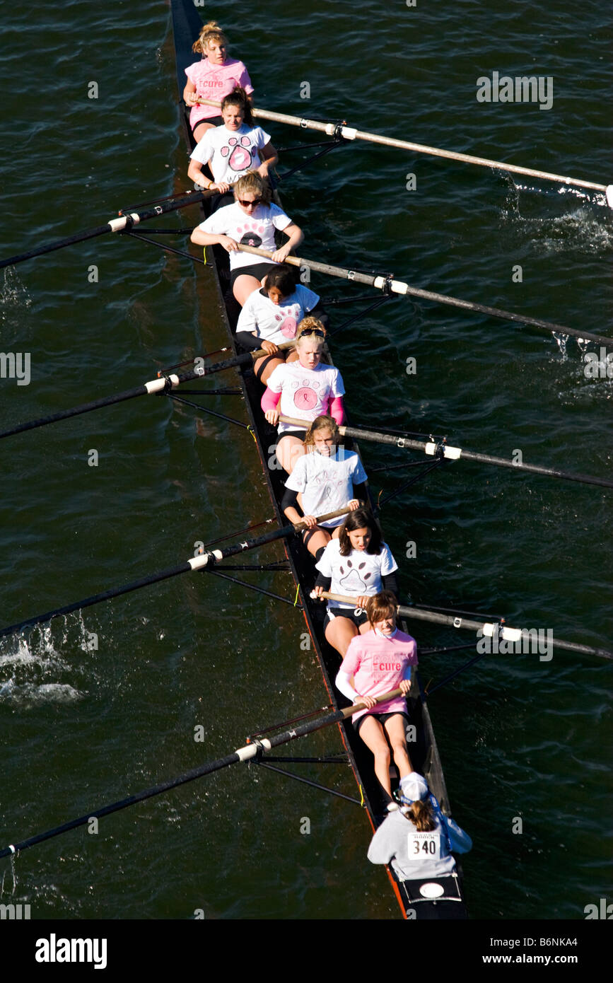 Female scullers on the Tennesee River at Chattanooga Stock Photo - Alamy