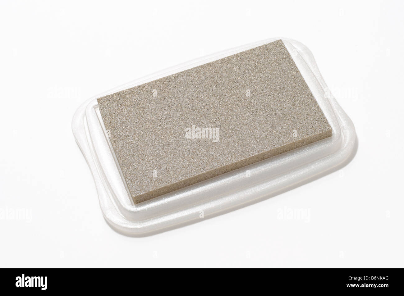 Silver rubber stamp ink pad Stock Photo - Alamy