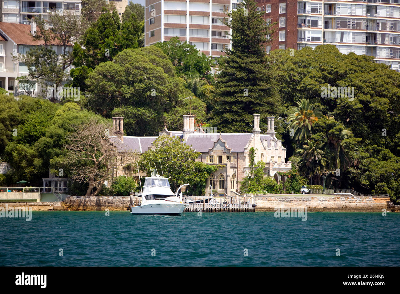 expensive detached family waterfront home,sydney,australia Stock Photo ...